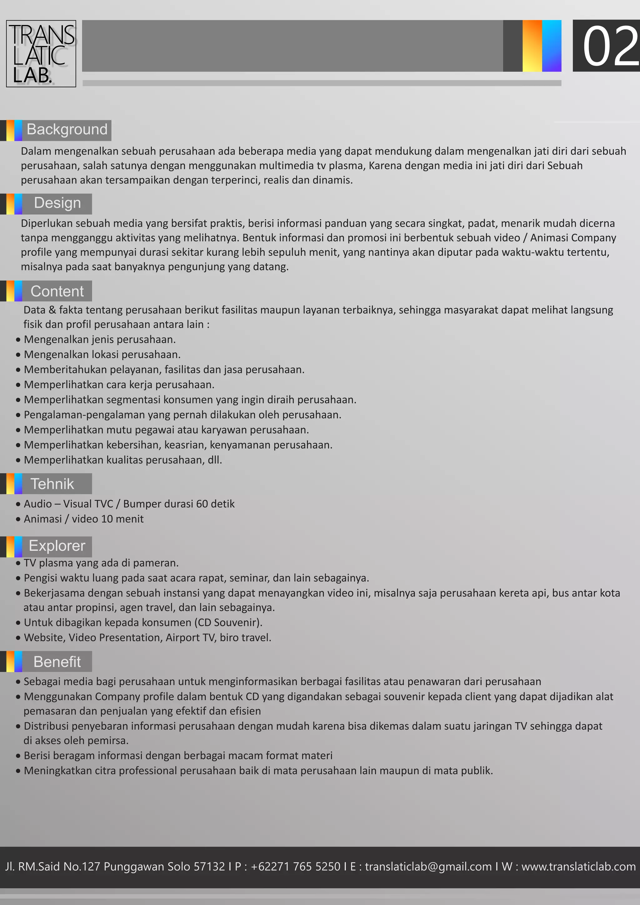 Penawaran video & animasi company profile i photowork | PDF