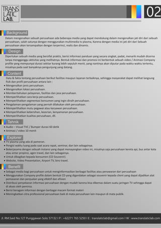 Penawaran video & animasi company profile i photowork | PDF