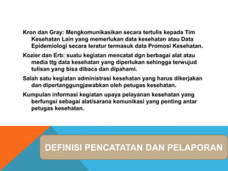 Pencatatan dan pelaporan promkes | PPTX