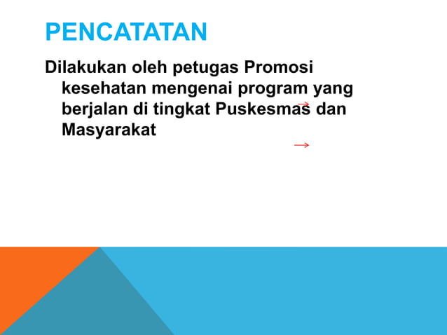 Pencatatan dan pelaporan promkes | PPTX