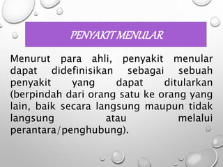 Pencegahan penyakit, penyakit menular dan penyakit tidak menular | PPTX