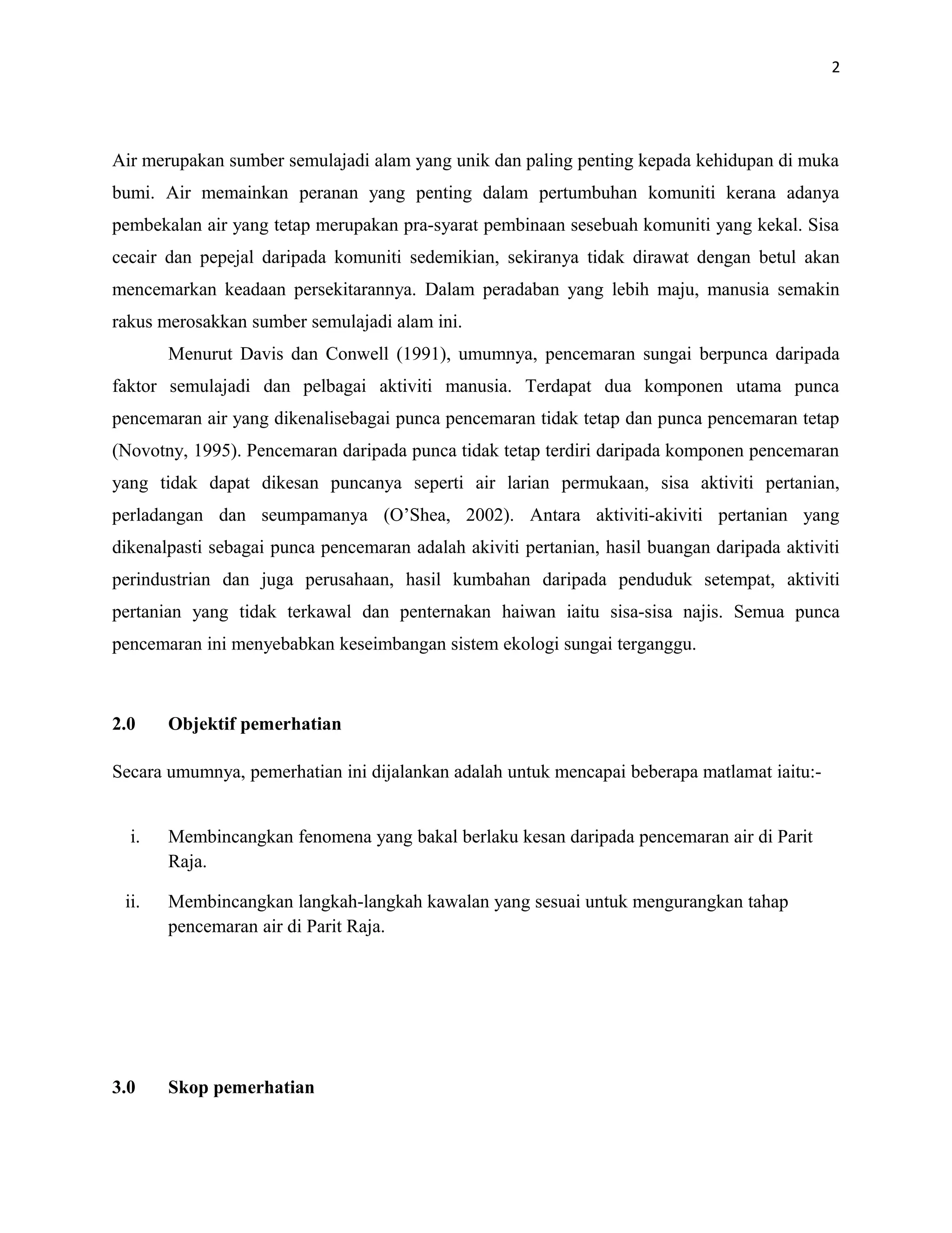 Pencemaran air di parit raja | DOC