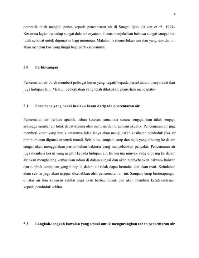 Pencemaran air di parit raja | DOC