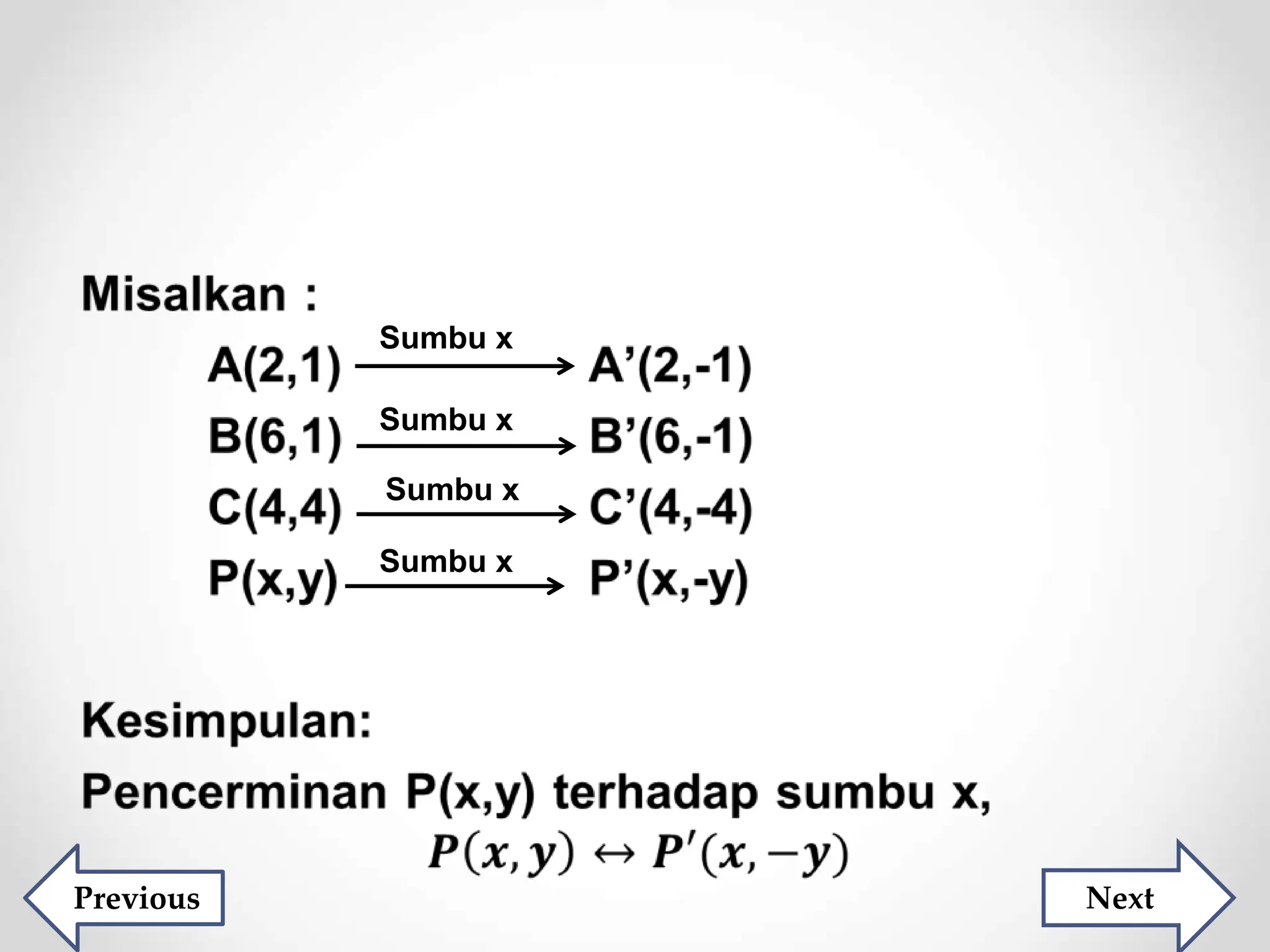 Materi transformasi geometri pencerminan.ppt