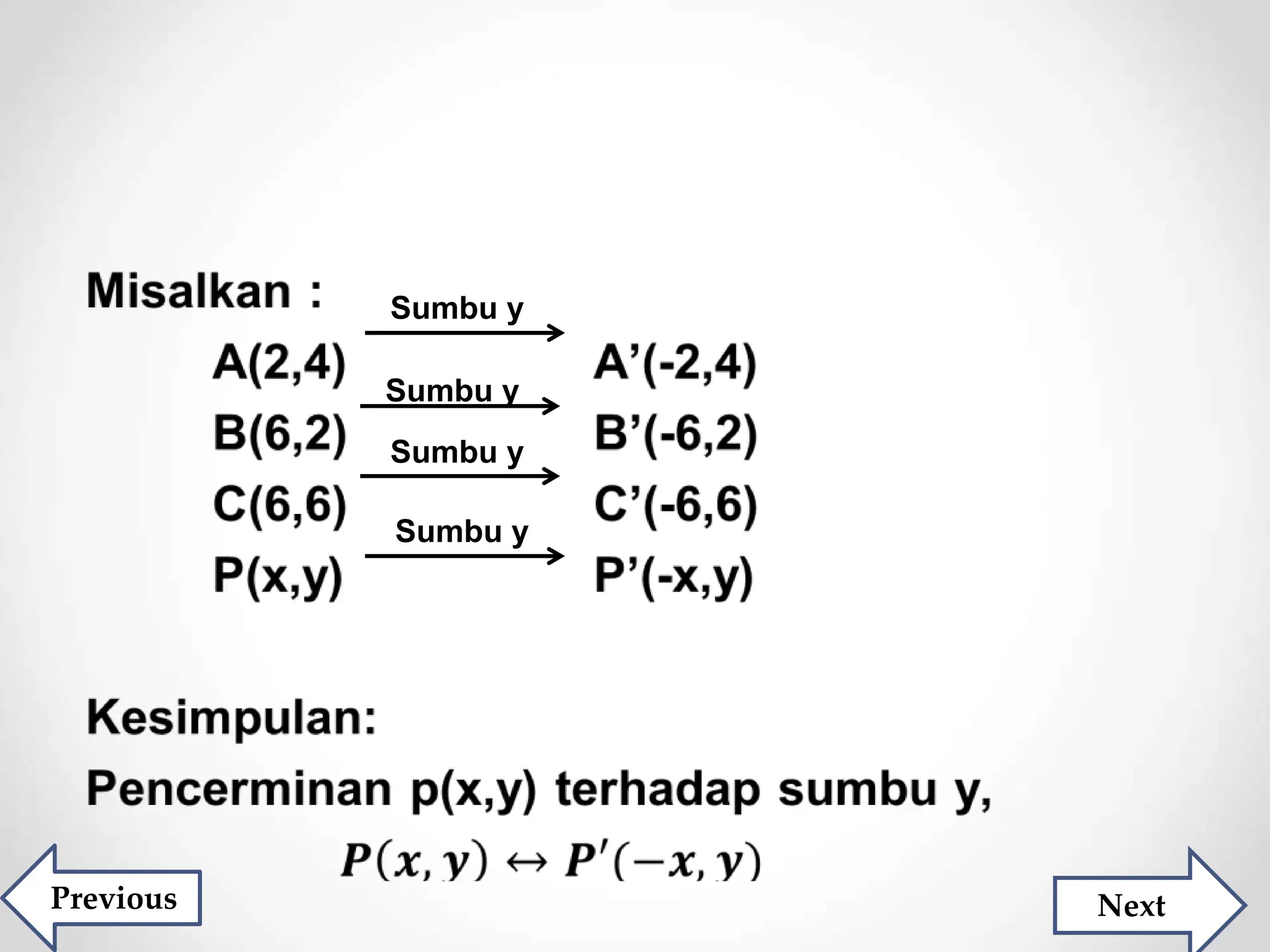 Materi transformasi geometri pencerminan.ppt