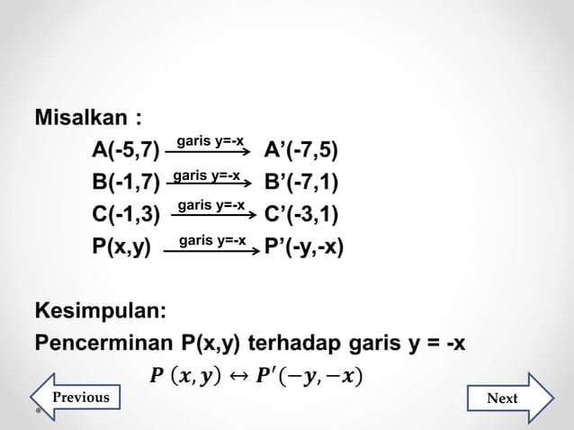 Materi transformasi geometri pencerminan.ppt