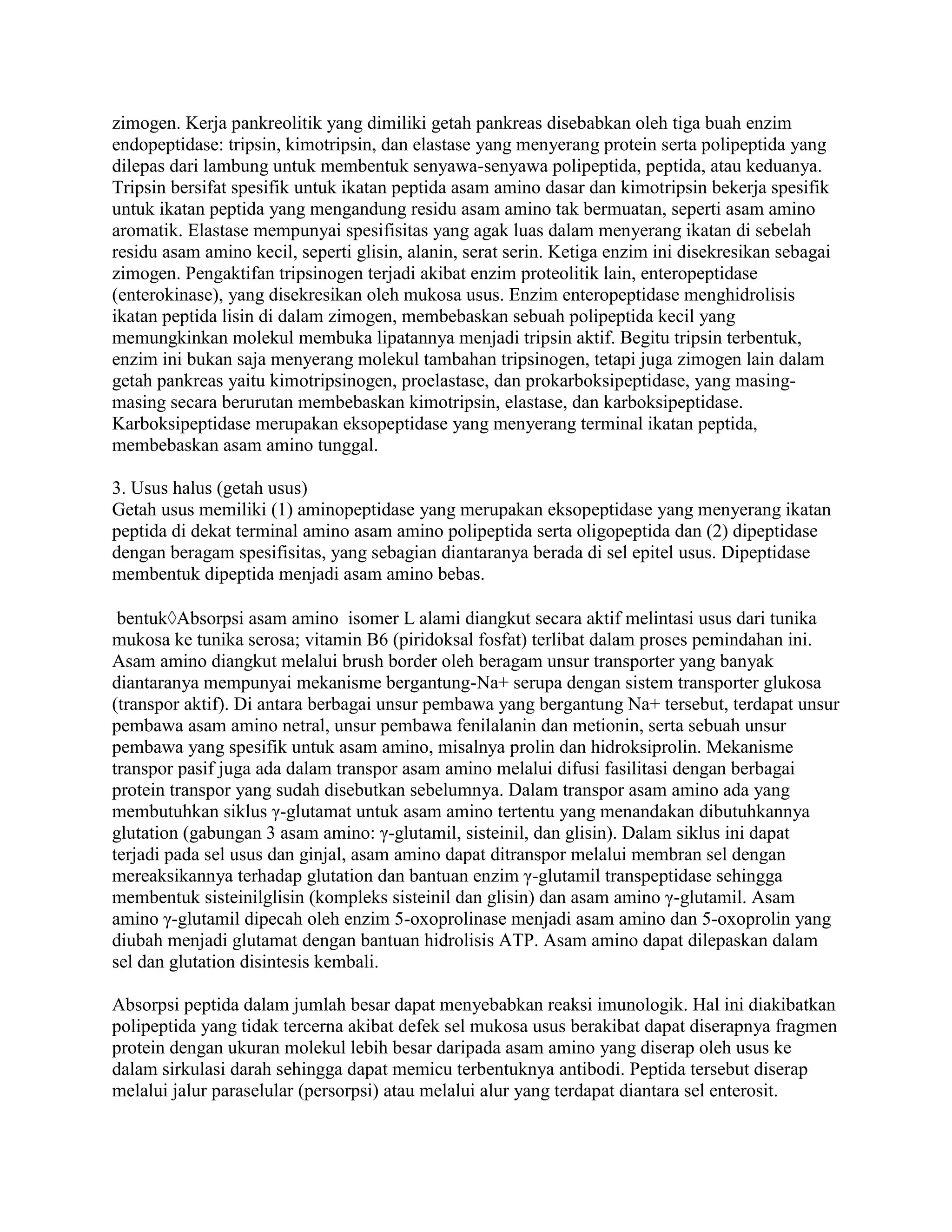 Pencernaan dan absorpsi protein | DOCX