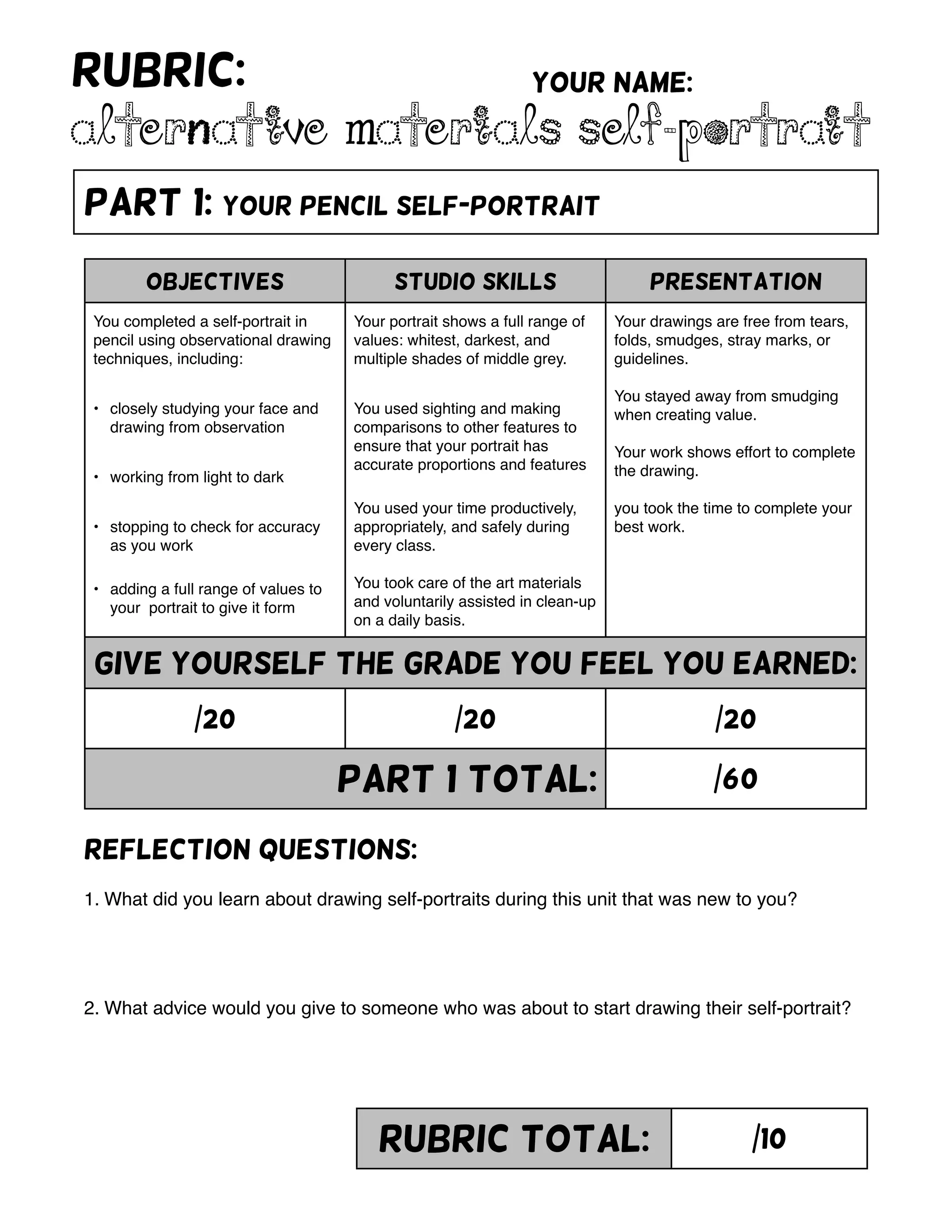 Pencil self portrait 2013 | PDF