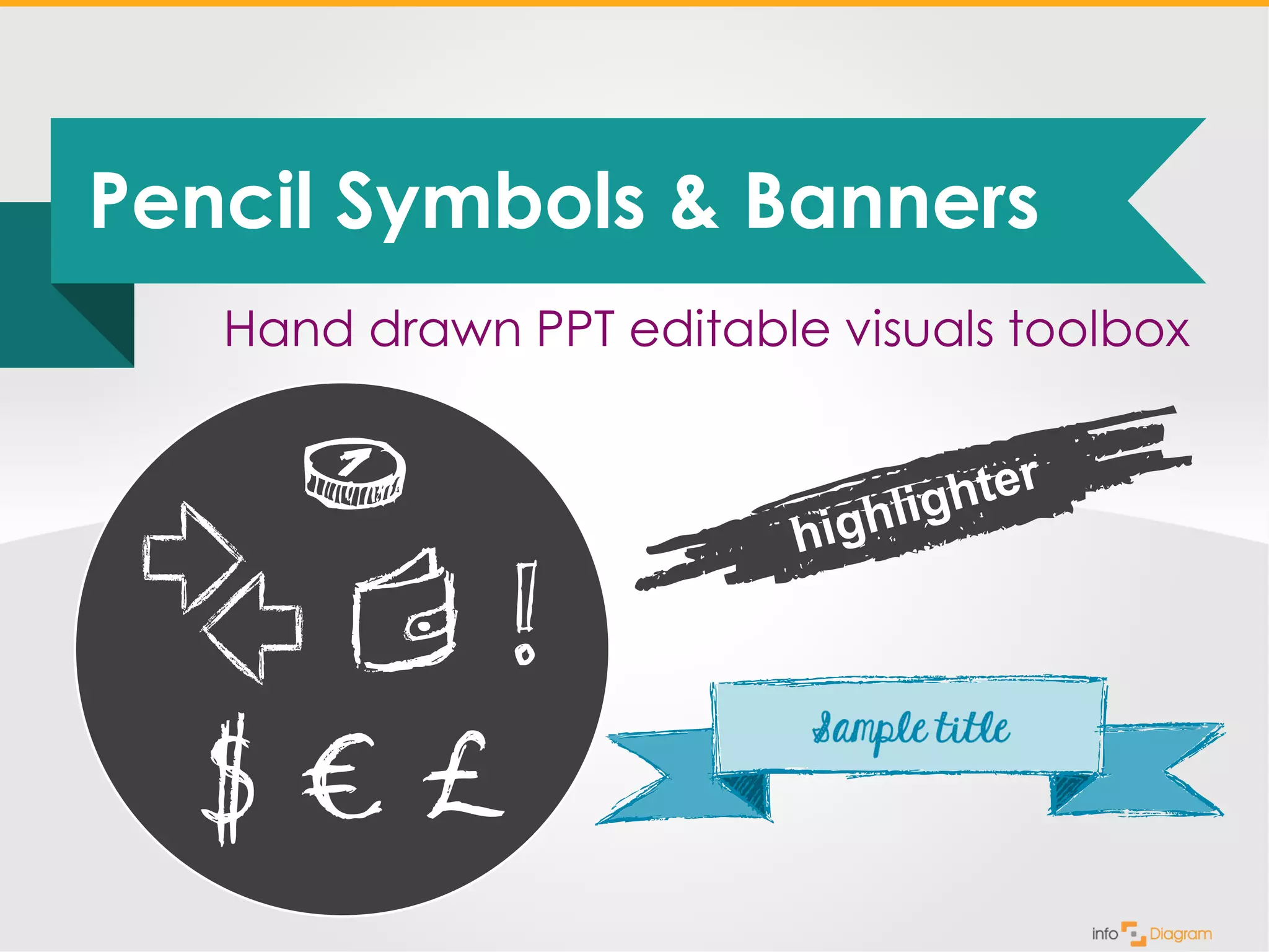 Hand Drawn Pencil Symbols Banners Visuals ppt | PDF