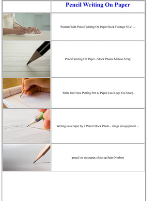 Pencil Writing On Paper | PDF