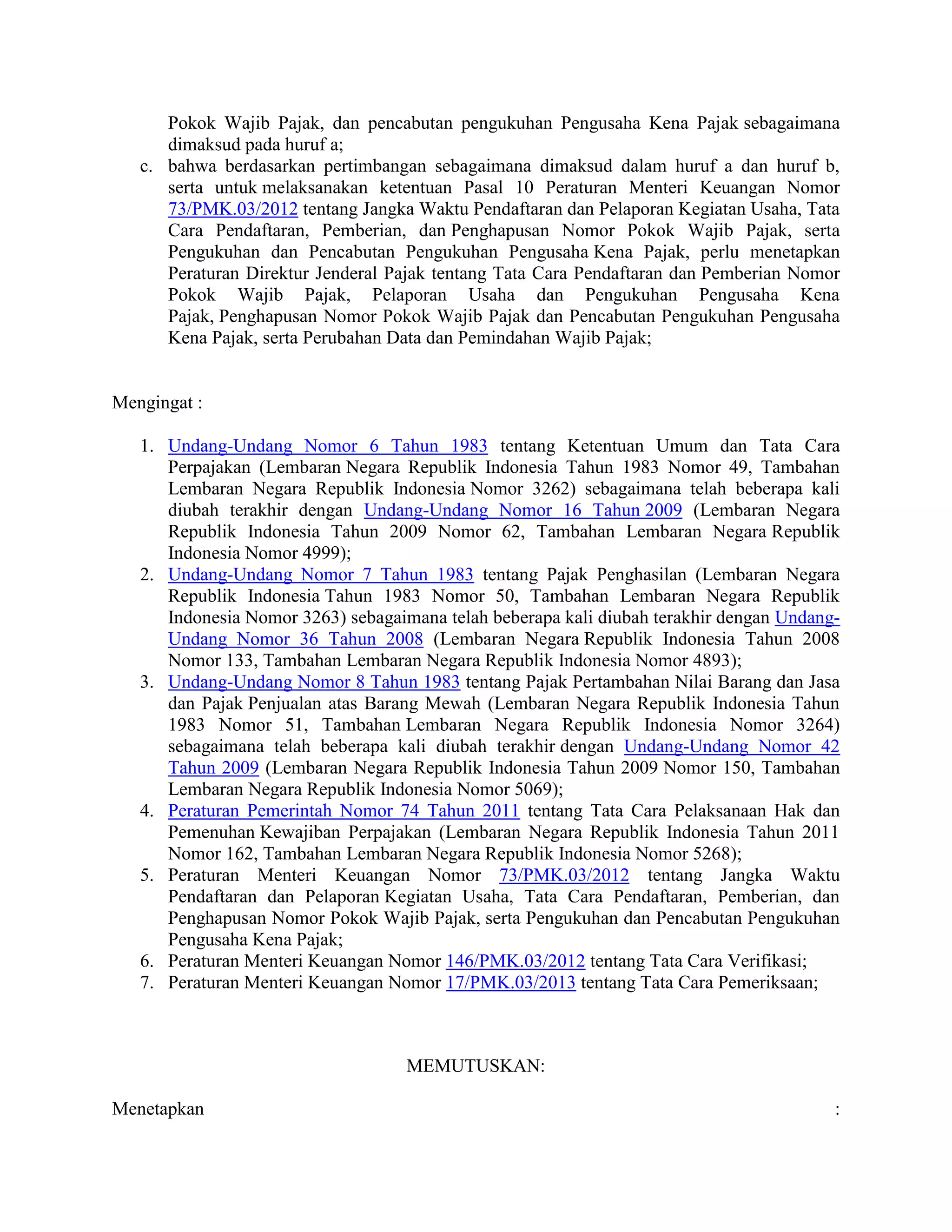 nomor pokok wajib pajak dan pengukuhan pengusaha kena pajak | DOCX
