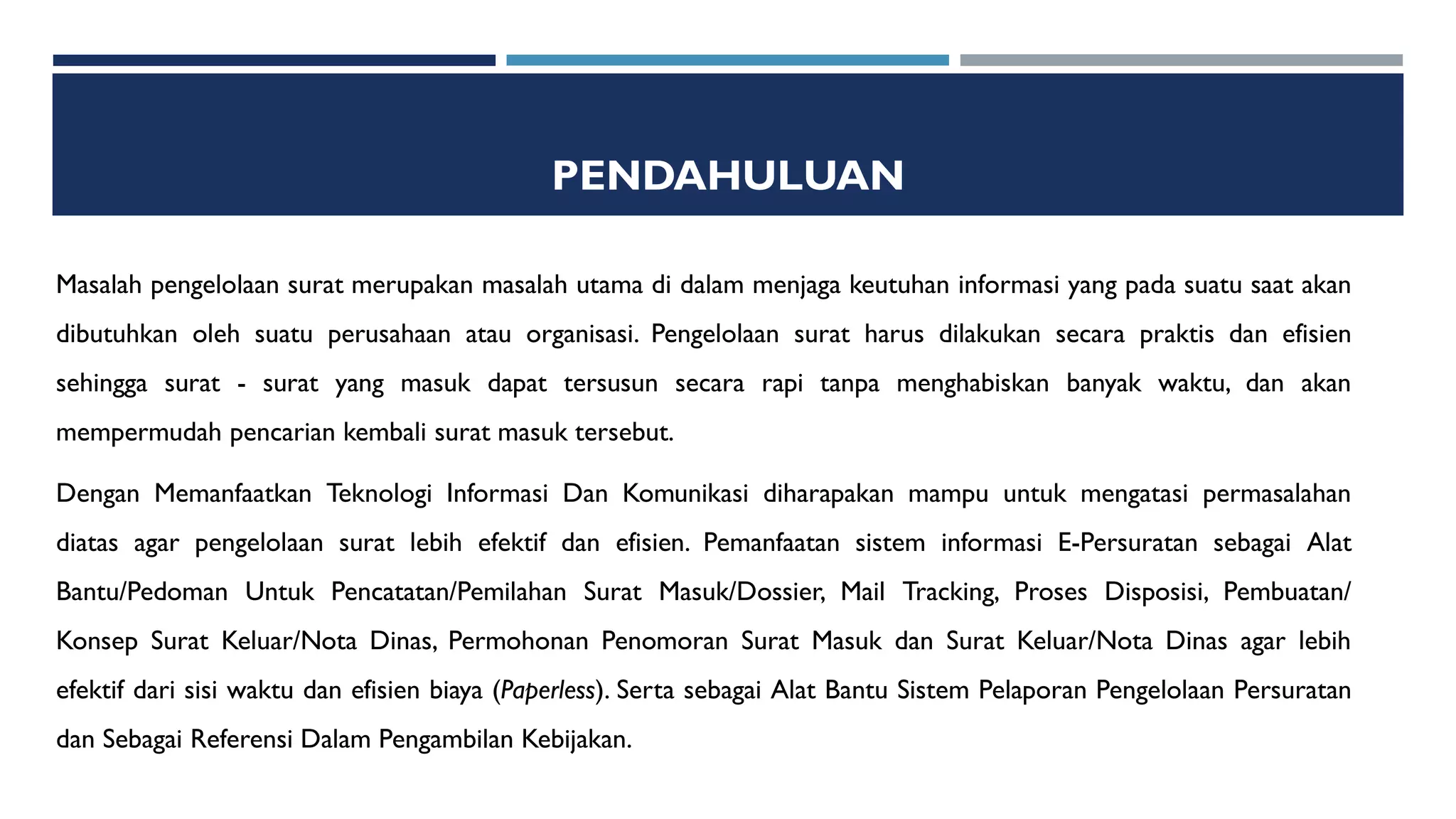 Pendahuluan Sistem E-Persuratan | PPT