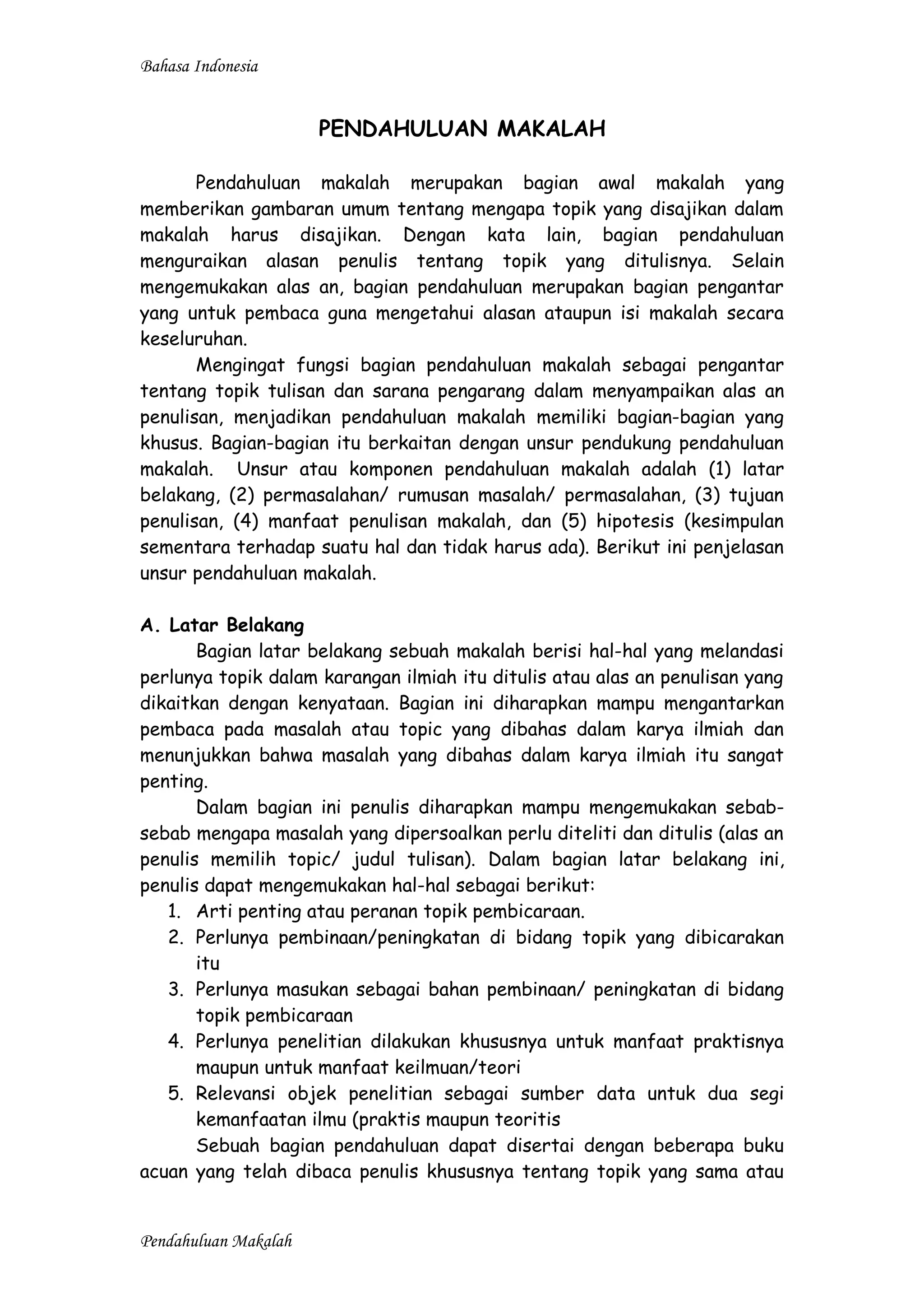 Pendahuluan makalah1 | DOC