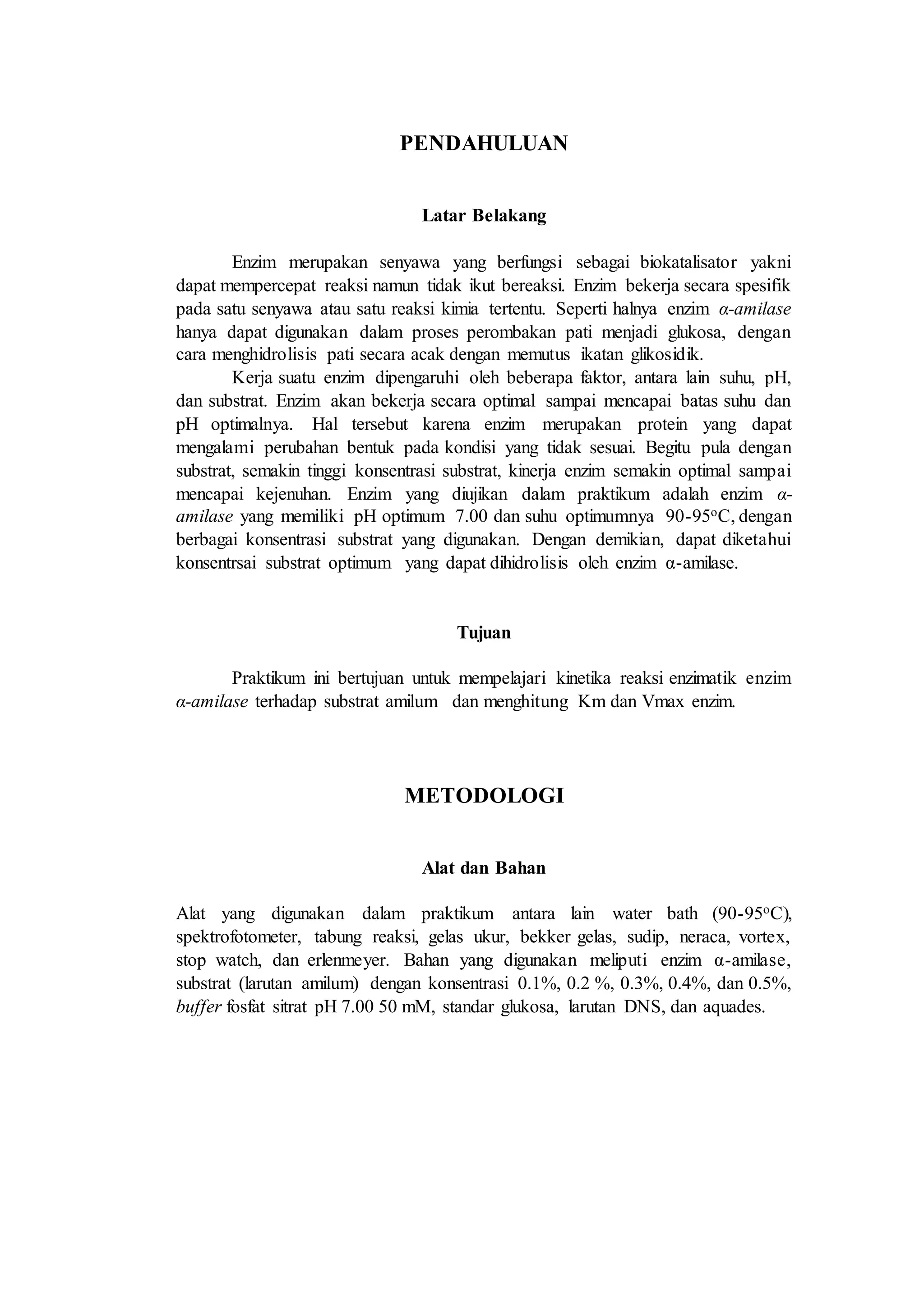 kinetika reaksi enzimatis | DOCX