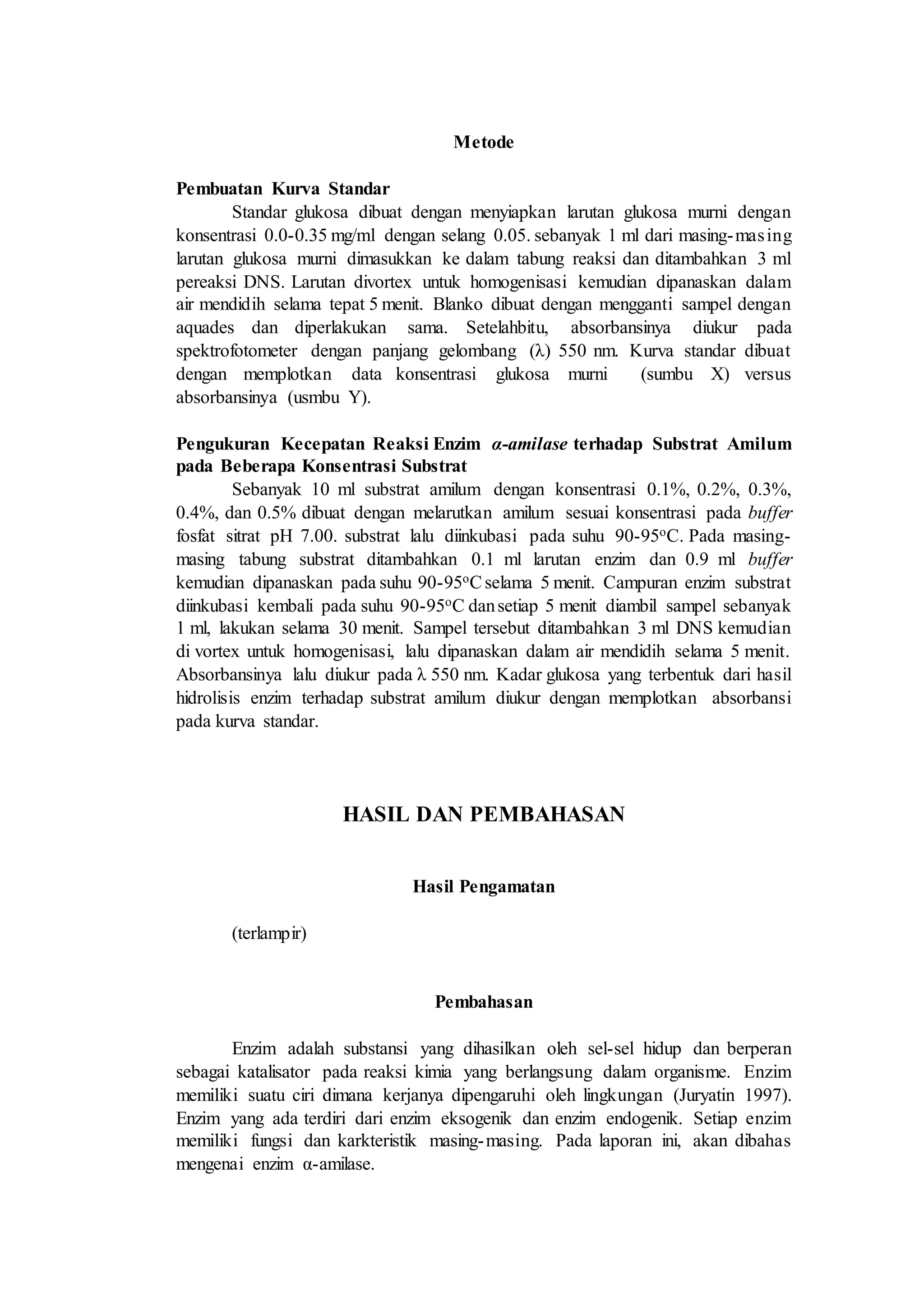 kinetika reaksi enzimatis | DOCX