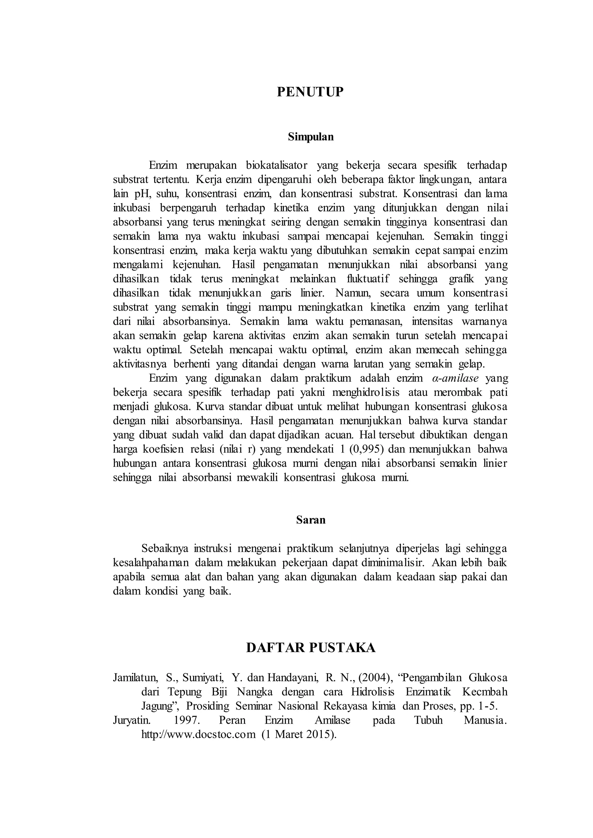 kinetika reaksi enzimatis | DOCX