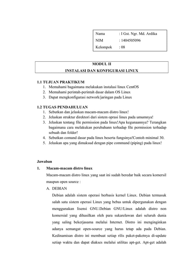 Pendahuluan modul 2 | DOC