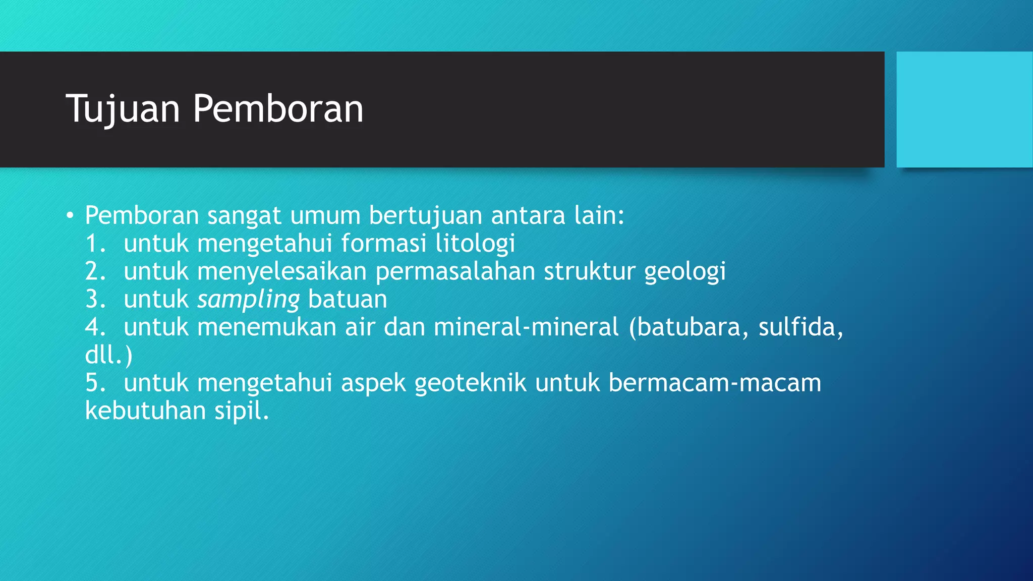 Pendahuluan pemboran | PPTX