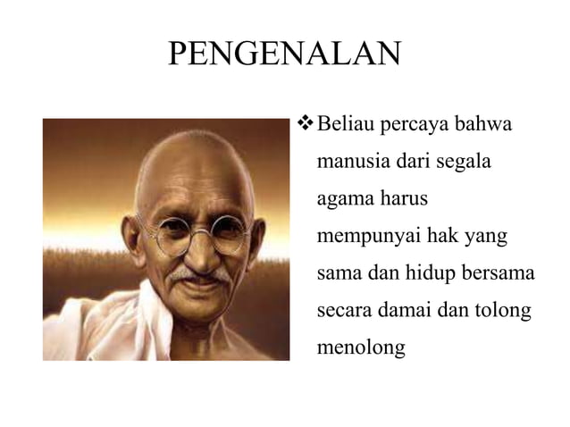 Mahatma Ghandi presentation. nine slides | PPTX