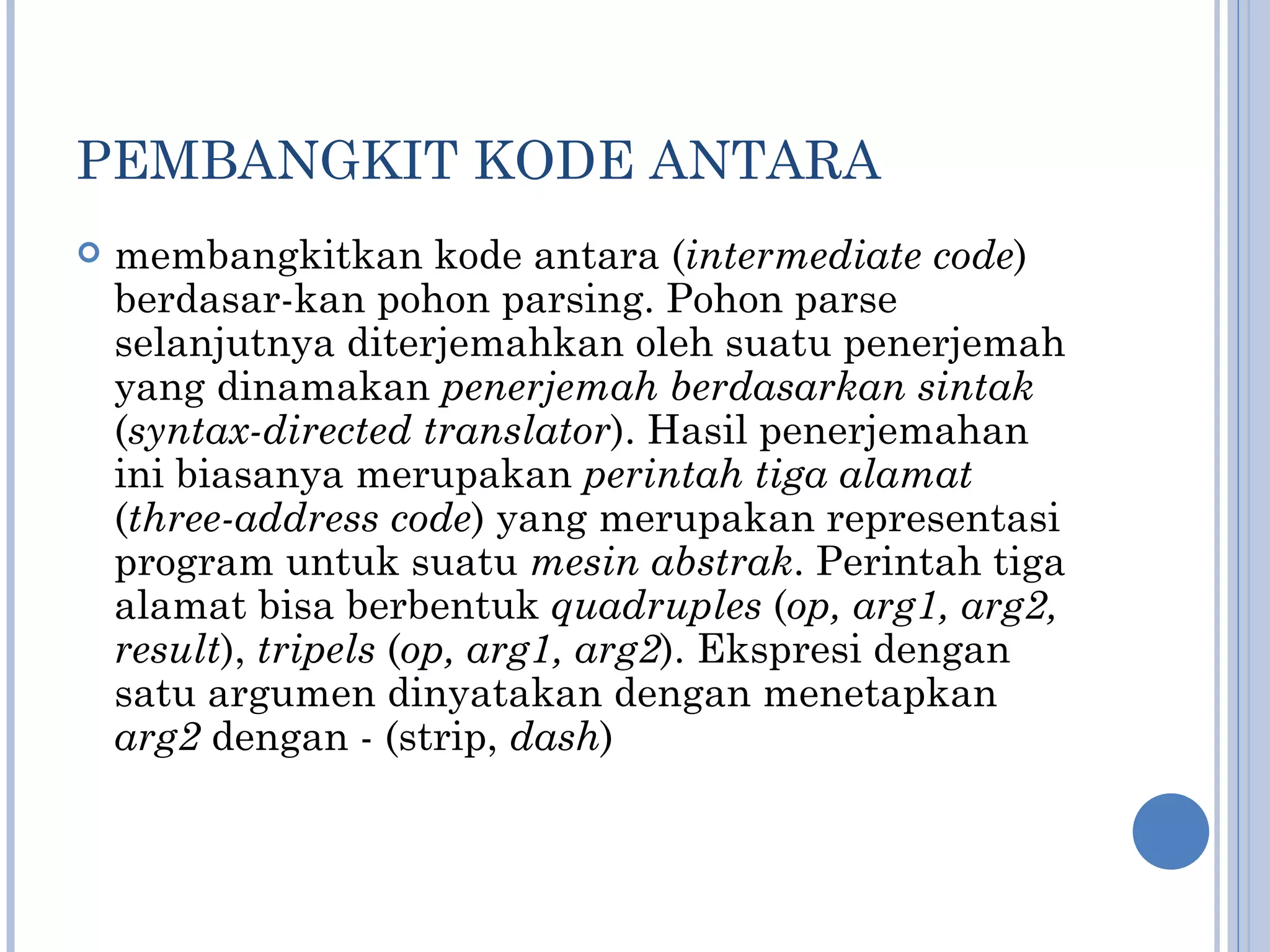 Pendahuluan teknik kompilasi session 1 | PPT