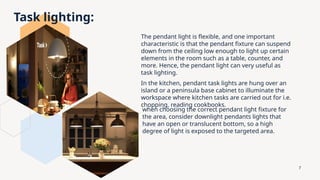 Pendant Lights, Types and their applications | PPTX
