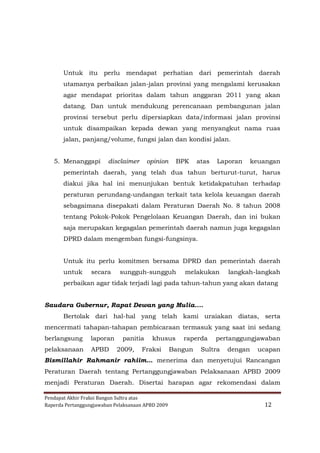 PENDAPAT AKHIR FRAKSI ATAS RAPERDA PERTANGGUNGJAWABAN PELAKSANAAN APBD | PDF