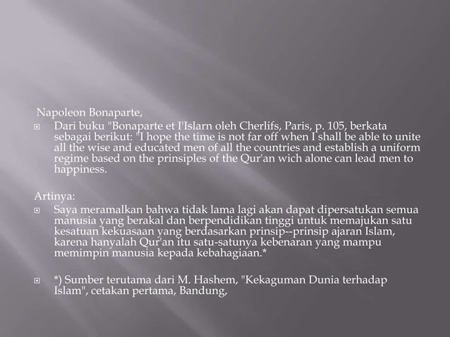Pendapat tokoh tokoh nonmuslim terhadap al-qur'an | PPT