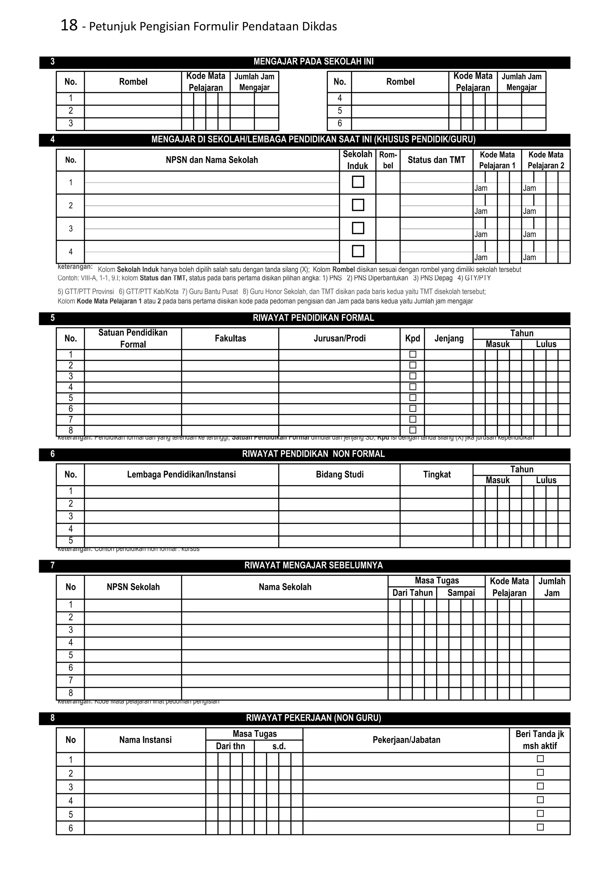 Pendataan pendidikan dasar, formulir dan panduannya (buku 1) | PDF