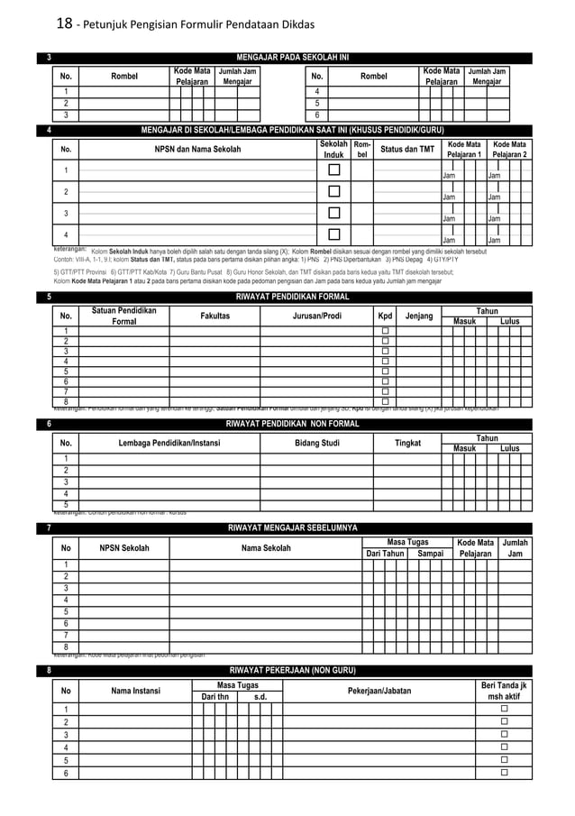 Pendataan pendidikan dasar, formulir dan panduannya (buku 1) | PDF