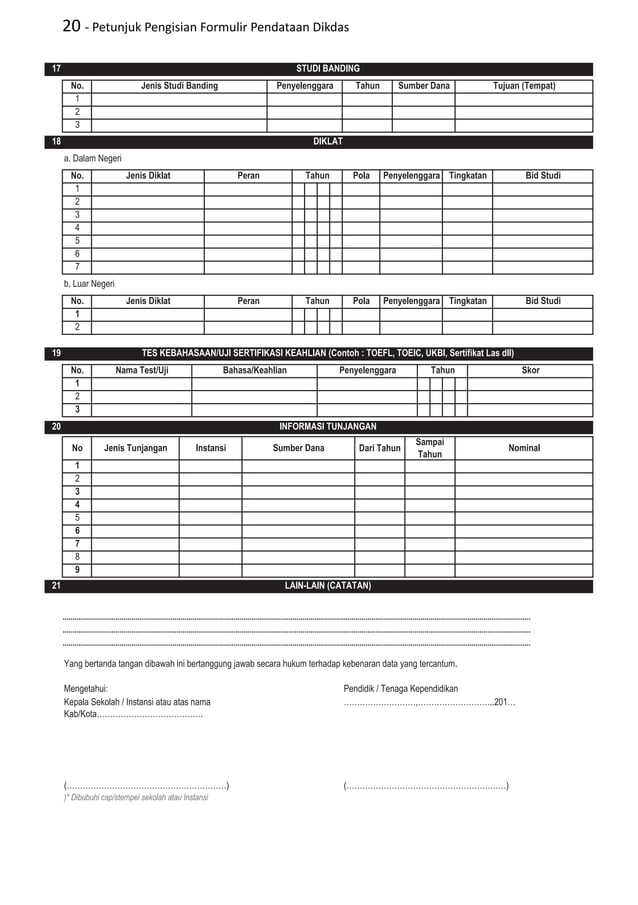 Pendataan pendidikan dasar, formulir dan panduannya (buku 1) | PDF