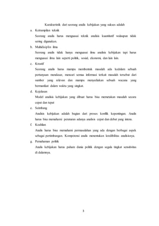 Pendekatan analisis kebijakan | DOCX