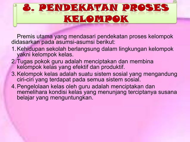 Pendekatan dalam manajemen kelas | PPTX