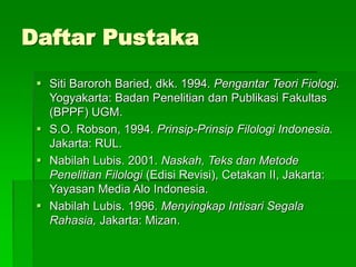 Pendekatan Filologi dalam Studi Islam. Sebuah Pengantar | PPT