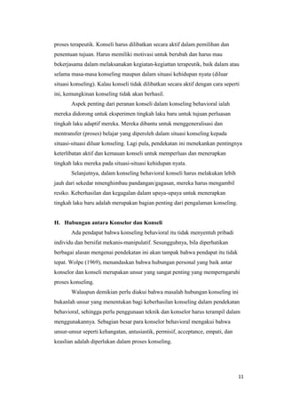 Pendekatan konseling behavioral | DOC