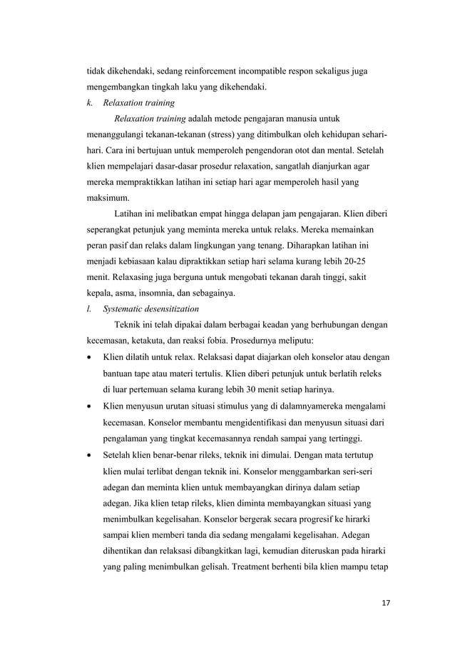 Pendekatan konseling behavioral | DOC