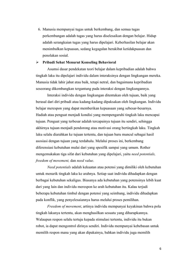 Pendekatan konseling behavioral | DOC