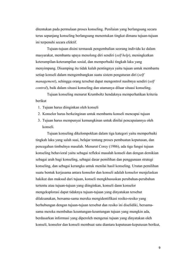 Pendekatan konseling behavioral | DOC