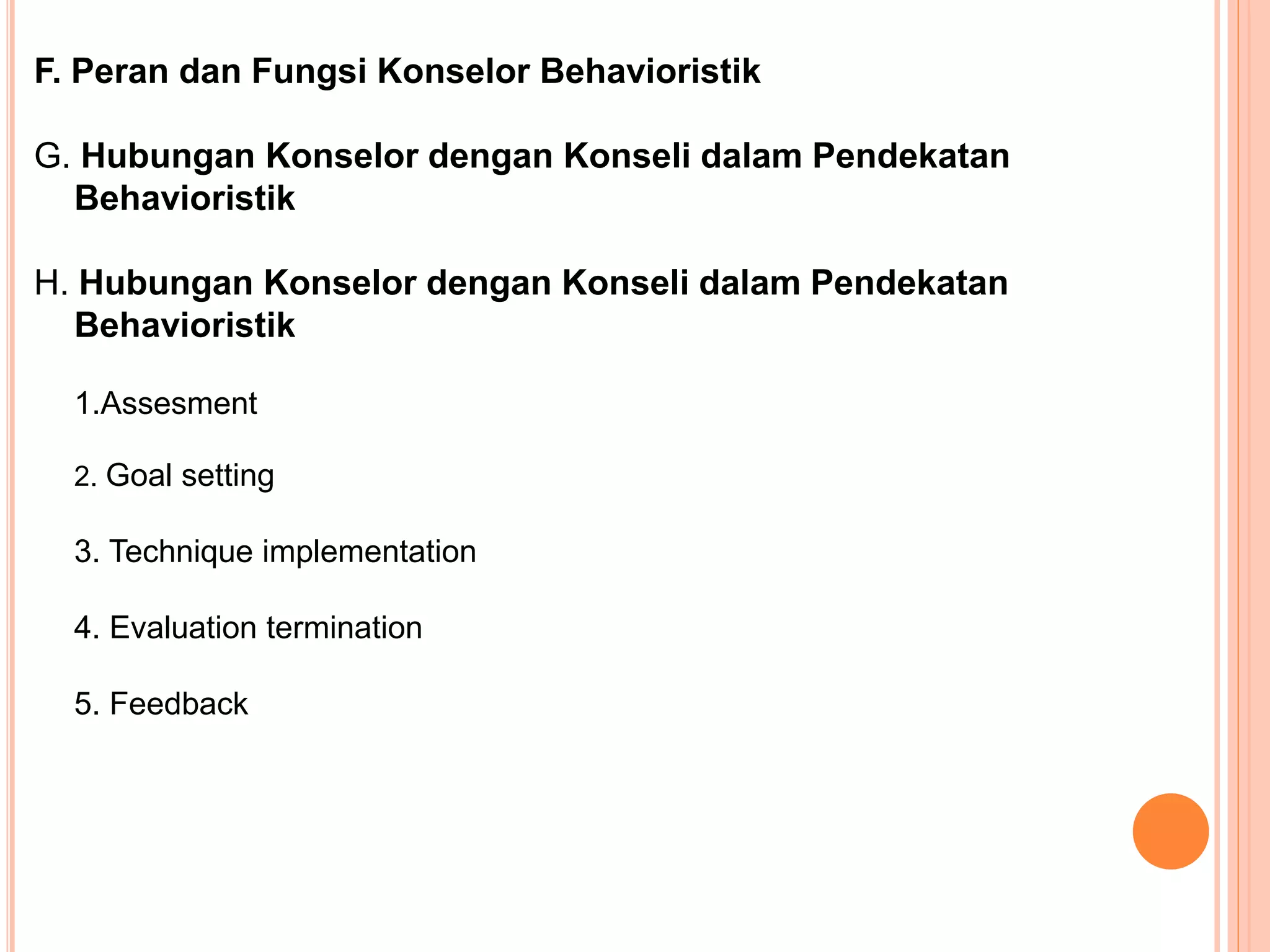 Pendekatan konseling behavioristik | PPTX