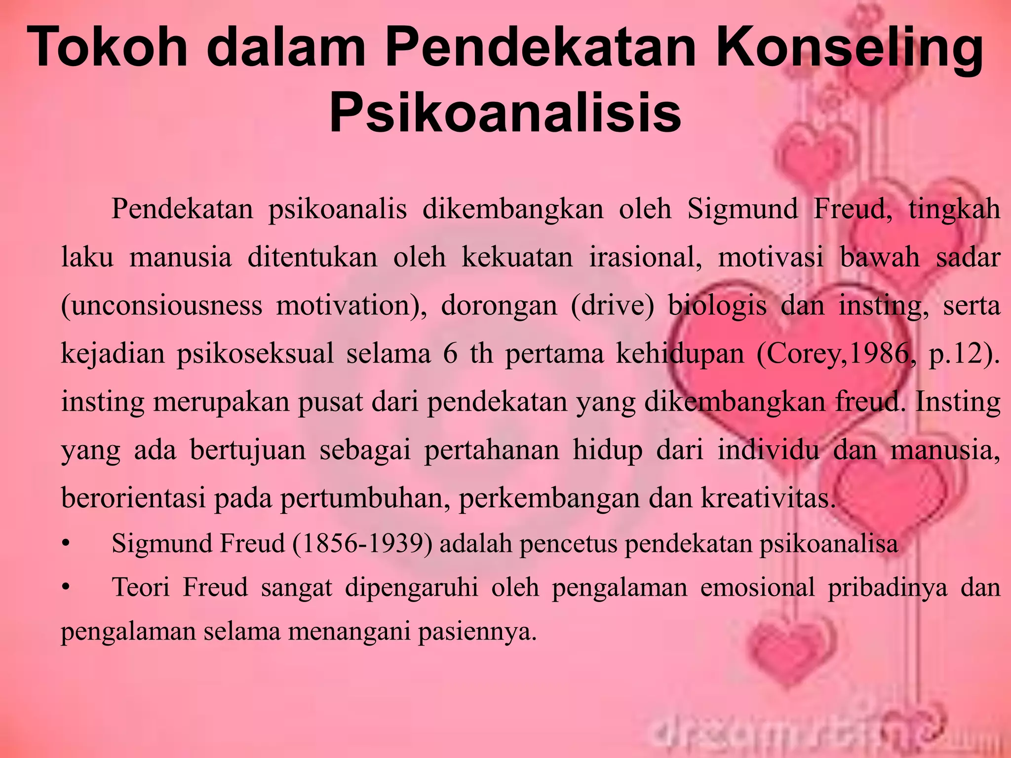 Pendekatan konseling psikoanalisis | PPTX