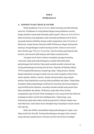 Pendekatan konseling trait n factors | DOCX