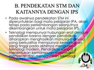 Pendekatan konsep sain (stm) dalam pembelajaran | PPT