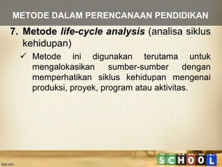 Pendekatan, metode dan teknik perencanaan pendidikan | PPTX