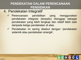 Pendekatan, metode dan teknik perencanaan pendidikan | PPTX