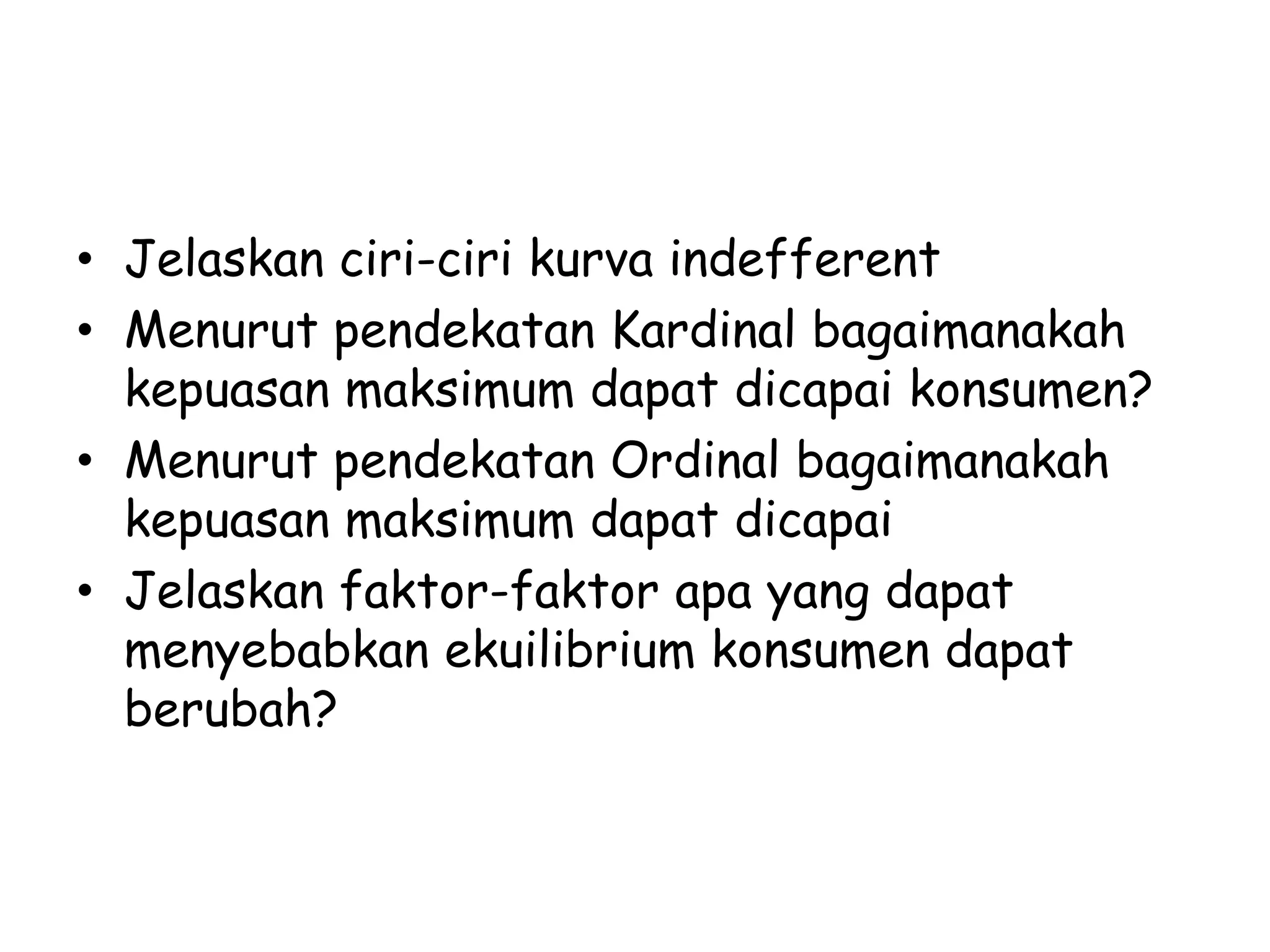 Pendekatan ordinal atau indifference curva | PPTX