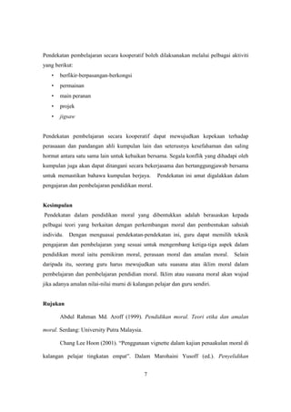 Pendekatan pendidikan moral | PDF