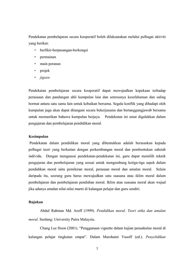 Pendekatan pendidikan moral | PDF