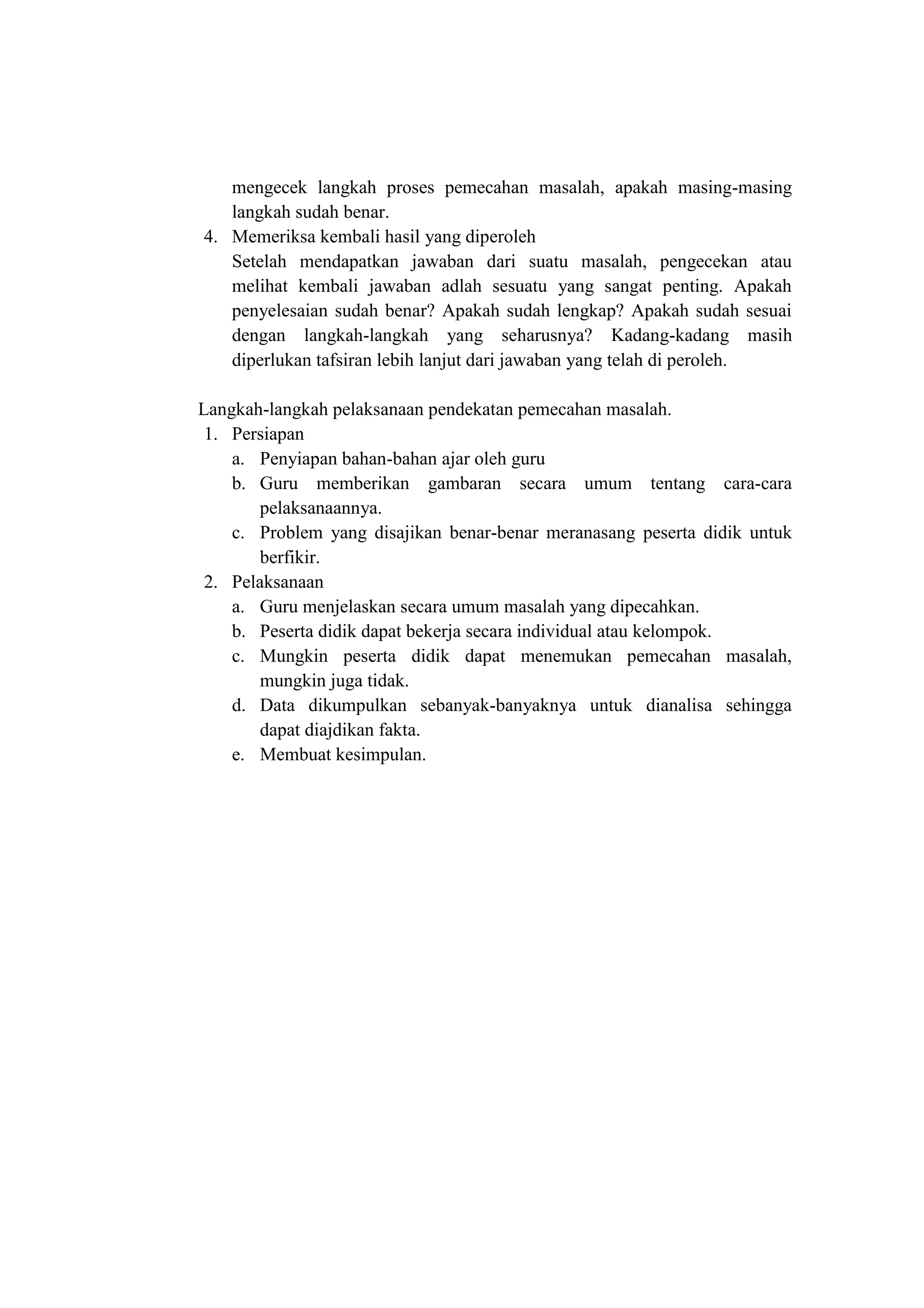 Pendekatan problem solving | DOCX