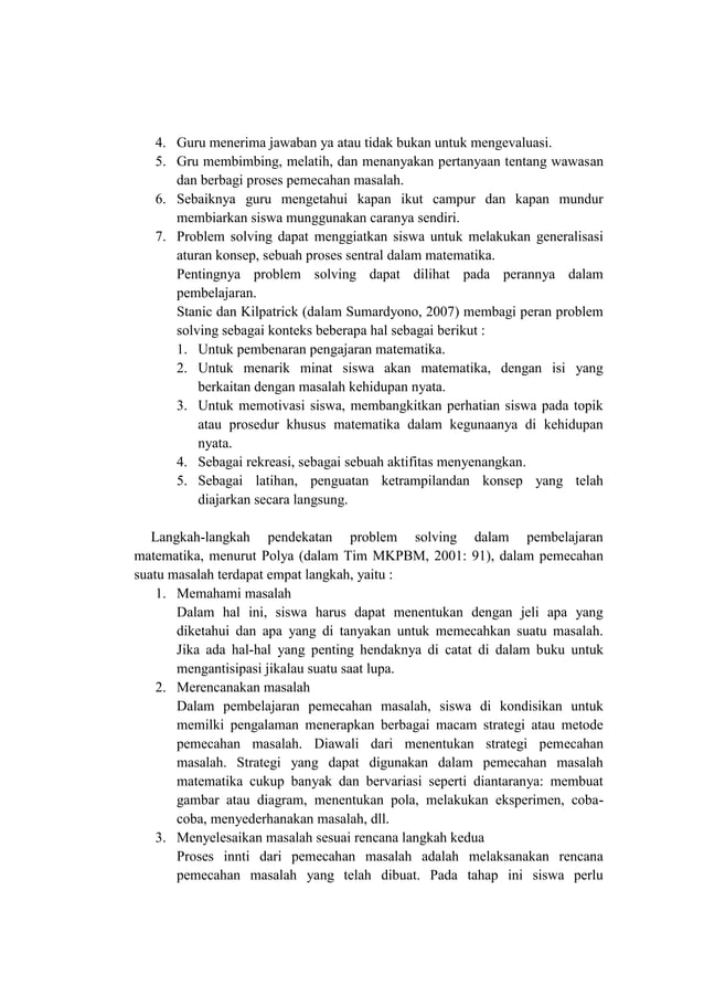 Pendekatan problem solving | DOCX