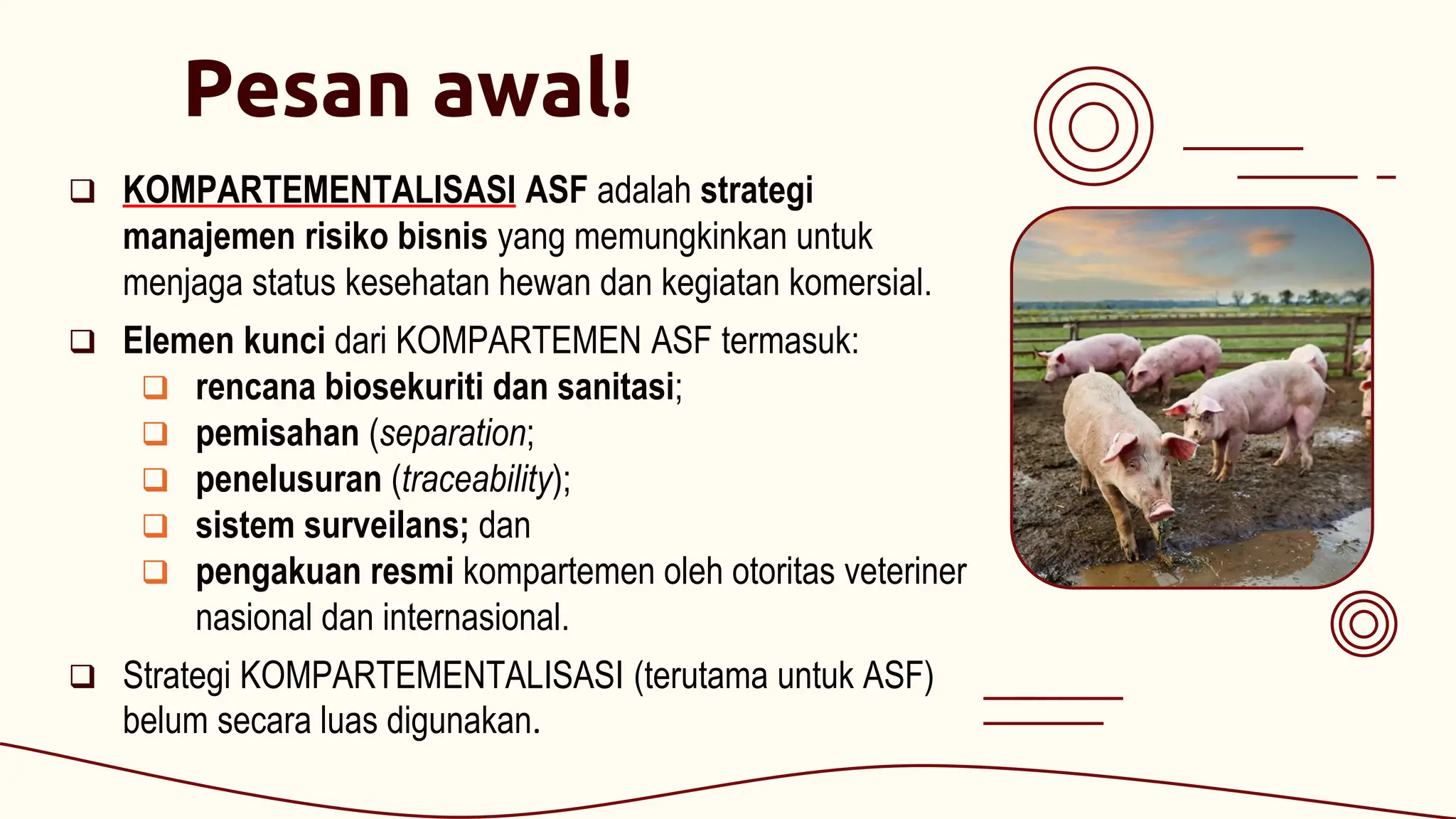 Pendekatan Risk Assessment Kompartemen bebas ASF - Ditkeswan, 5 Juli ...