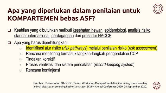 Pendekatan Risk Assessment Kompartemen bebas ASF - Ditkeswan, 5 Juli ...